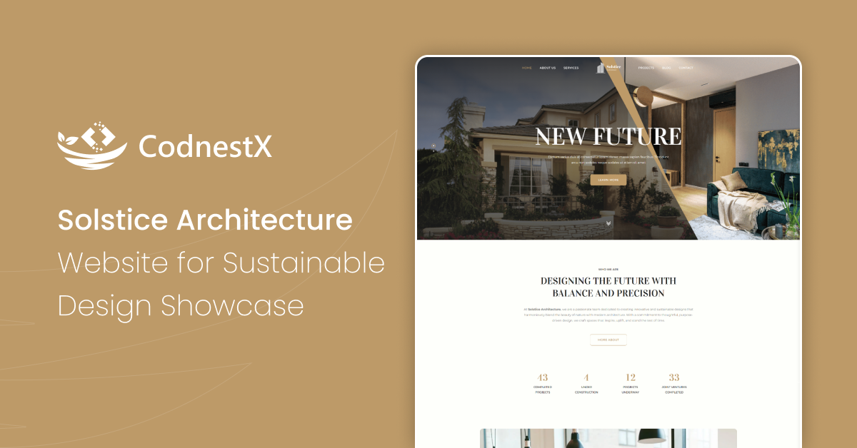 Solstice Architecture Website | Sustainable Design Showcase Website on WordPress - CodnestX