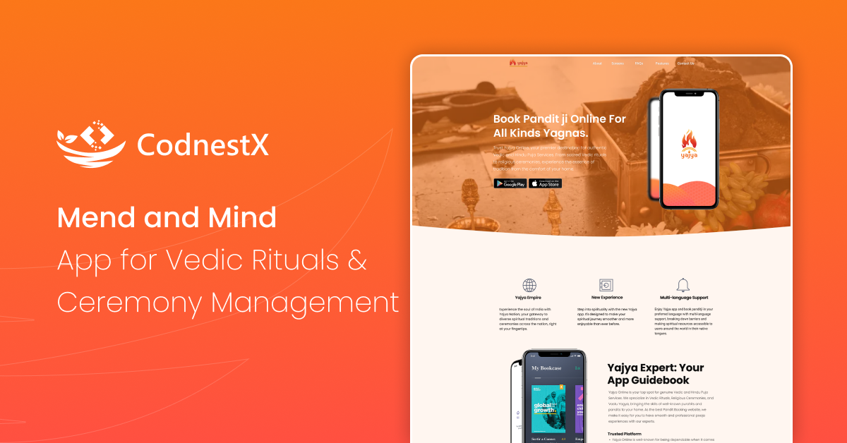 Yajya Pandit Booking App | Vedic Rituals Platform with Flutter & Figma Development - CodnestX